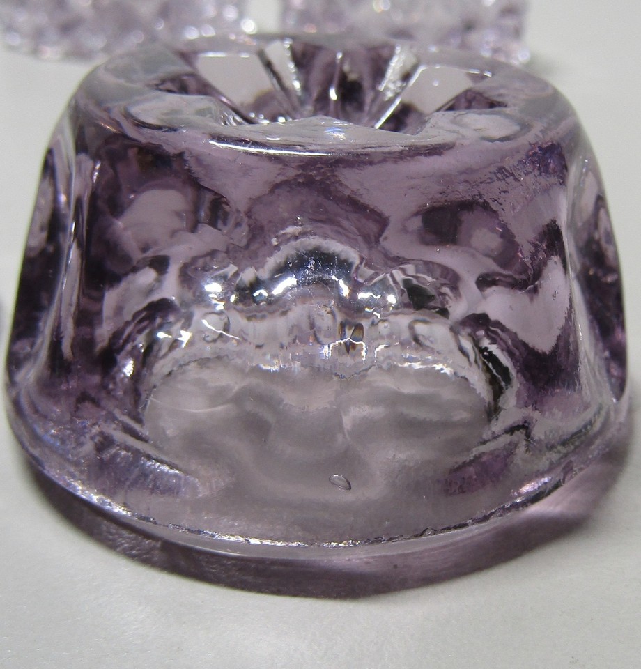 VTG Amethyst Purple & Clear Crystal Starburst Open Salt Dips/Cellars ...