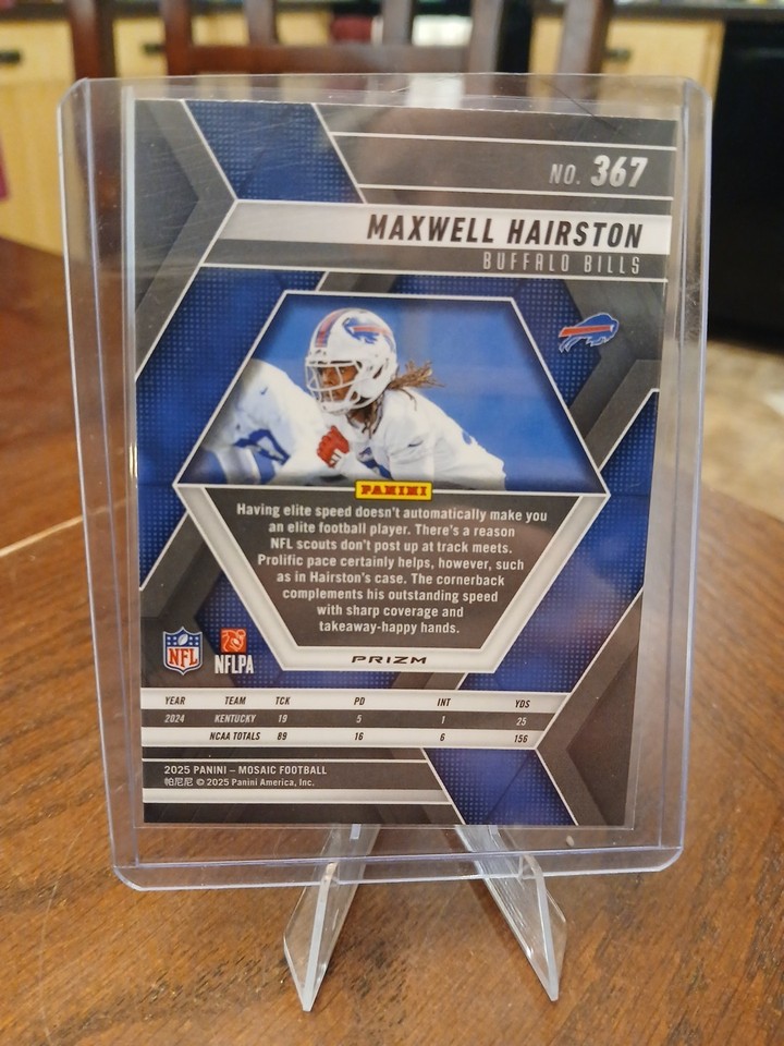2025 Mosaic Maxwell Hairston Red & White Stripe Mosaic Prizm RC Buffalo ...