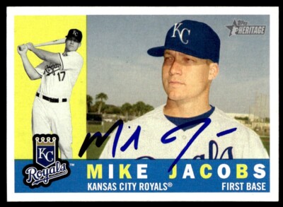 2009 Topps Heritage Baseball Mike Jacobs Auto Kansas City Royals #281 ...