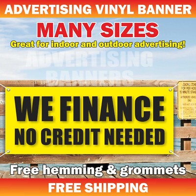 WE FINANCE NO CREDIT NEEDED Advertising Banner Vinyl Sign Pawn Shop ...