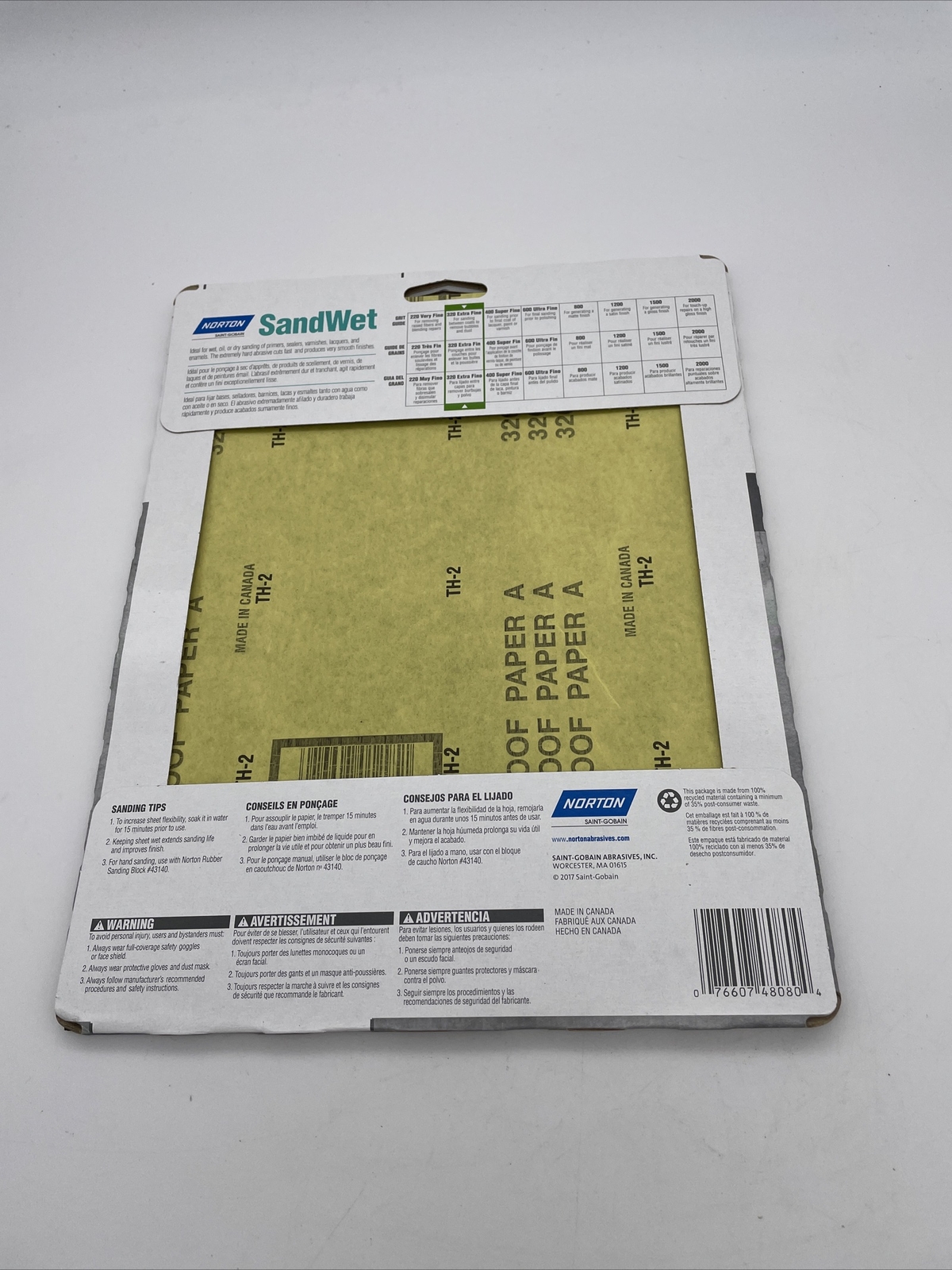 Norton Sandpaper SandWet , 9x11 sheets, 2 grits to choose 320 or 400 ...