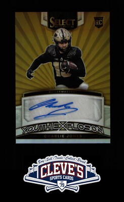 2023 PANINI SELECT CHARLIE JONES AUTO 04/10 GOLD PRIZM | eBay