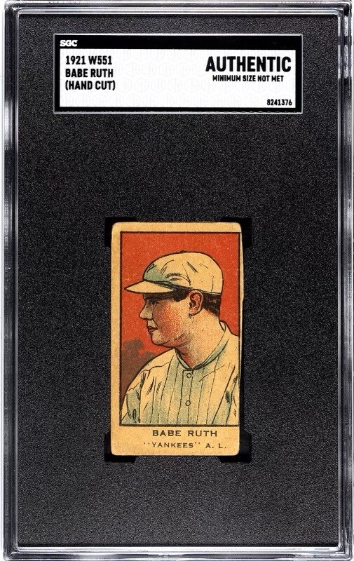 1921 W551 Babe Ruth Hand Cut SGC Authentic | eBay