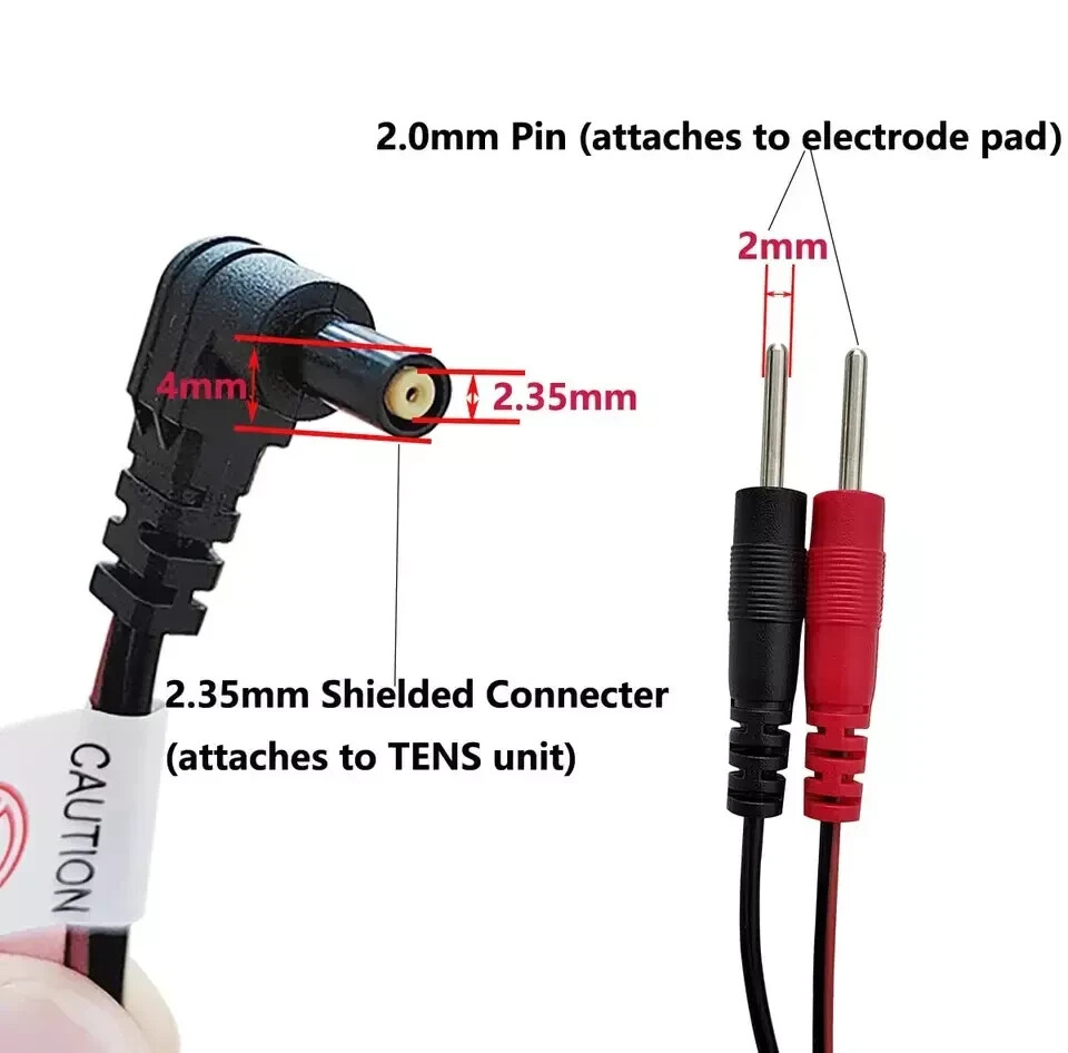 2 Pack Replacement Electrode Lead Wires: Connect Cables Pin 2mm for ...