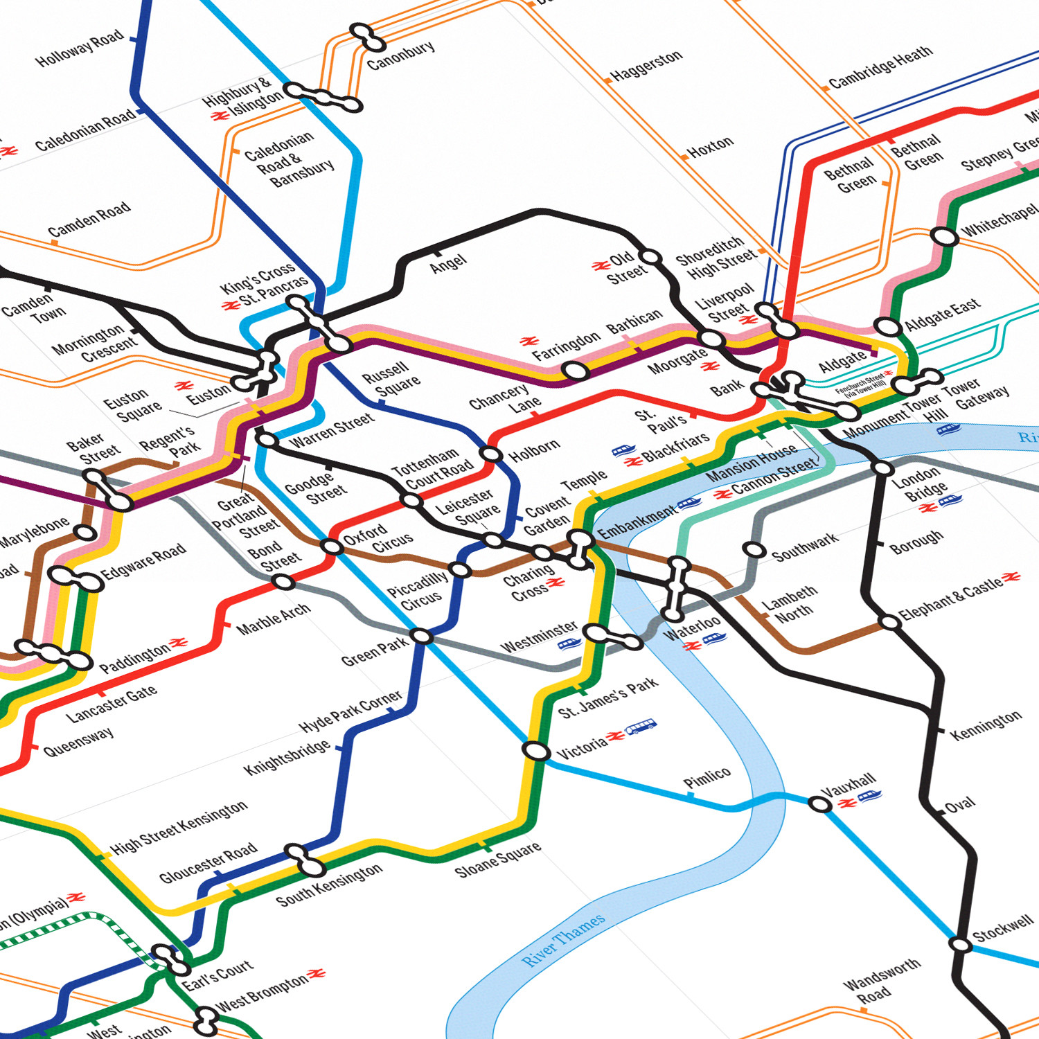 Real London Tube Map Poster - A Geographical Representation - London ...