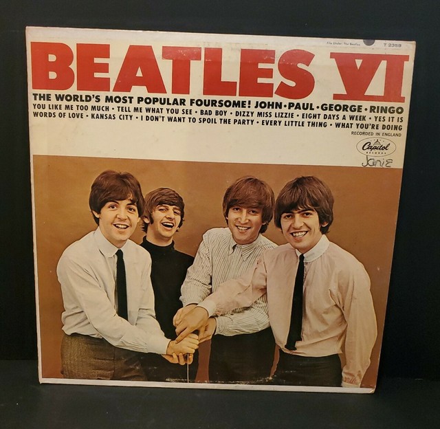 Vintage THE BEATLES LP RECORD BEATLES VI CAPITOL ORIGINAL MONO T-2358 ...