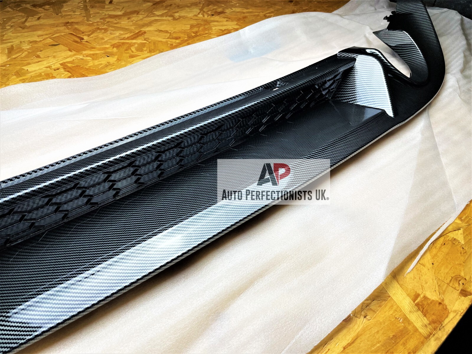 VW Golf TSI TDI MK7.5 Rear Carbon Fibre Valance Diffuser 16-20 Spoiler ...