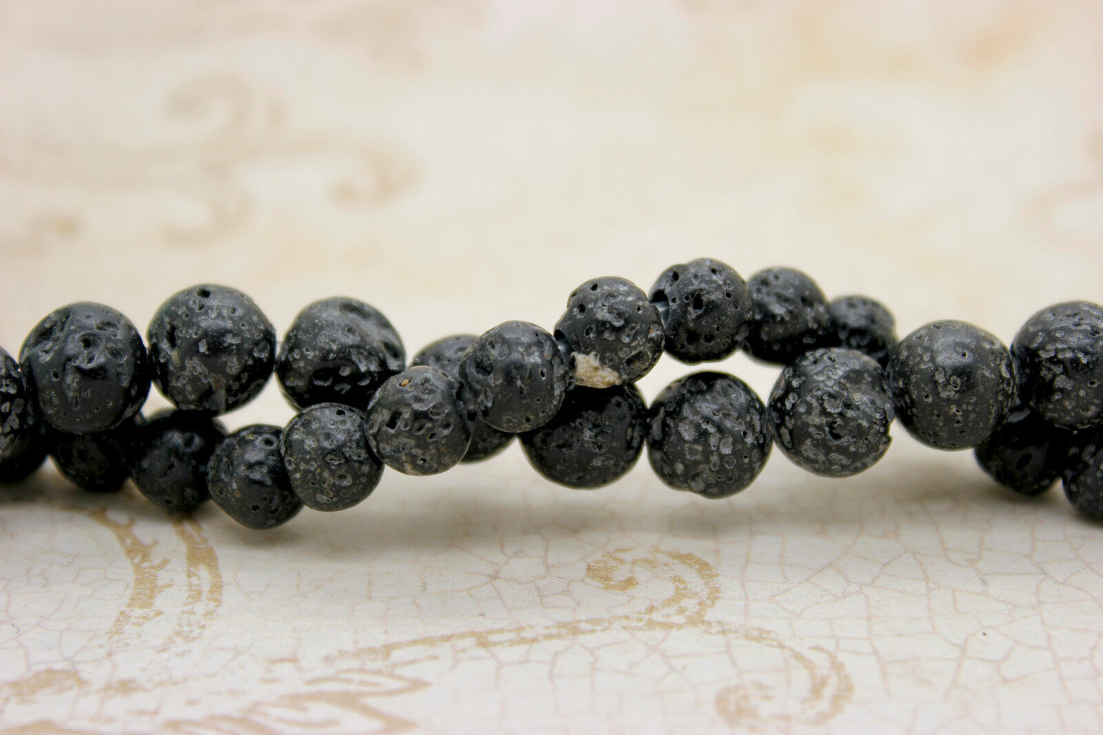 Lava Round Ball Sphere Gemstone 8mm 10mm Beads (8" strand - 2-2.5 mm ...