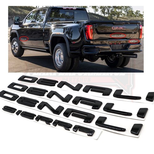 4PCS Gloss Black For DENALI Sierra Emblems Letters Fit Sierra 1500 ...