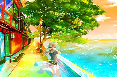 Anime blush conomi c5 dress flowers gray hair hat Custom Gaming Mat ...