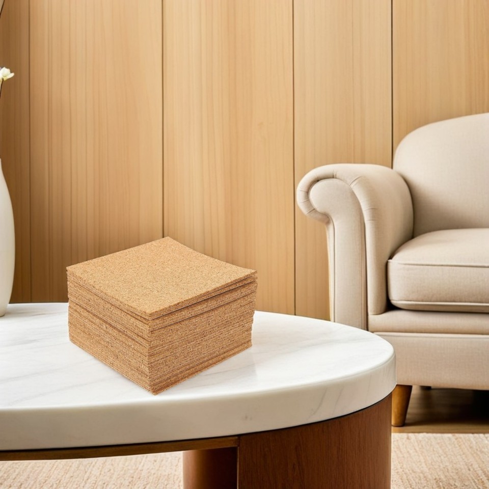 40 Pcs Self Adhesive Cork Pads 4 Inch Cork Boards Mat for Notice Board ...