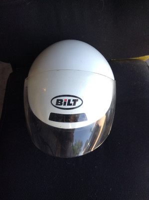 BILT motorcycle helmet WHITE / VISOR roadster date of manufacture 2015 ...