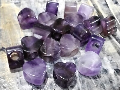 Nat Amethyst European Beads, Heart, 13-14x13-14x9-10mm, Hole 5.5-6mm ...