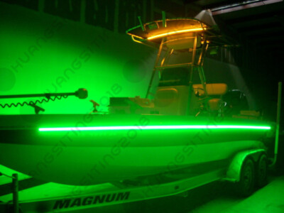2PCS 16' Green LED Waterproof Lights For Marine Ski Boat Yacht Pontoon ...