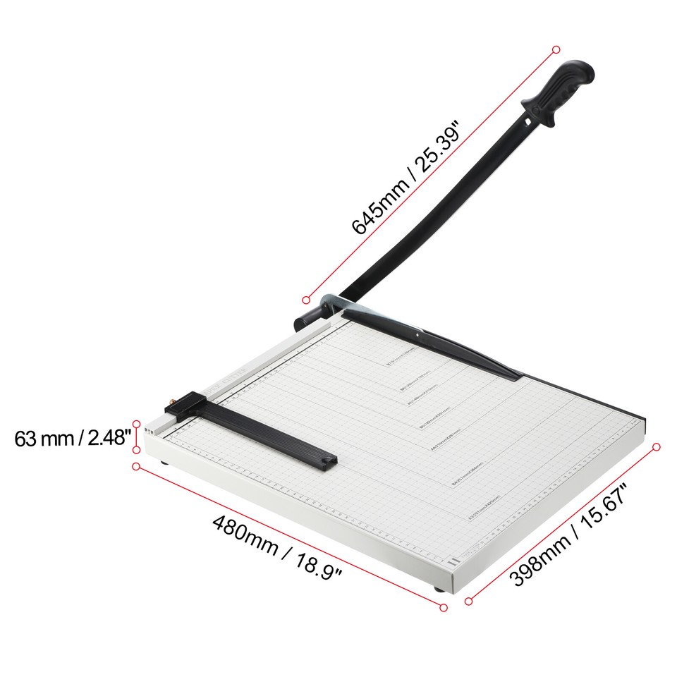 Paper Cutter A3 Paper Trimmer 18" Cutting 12-Sheet Capacity Paper ...