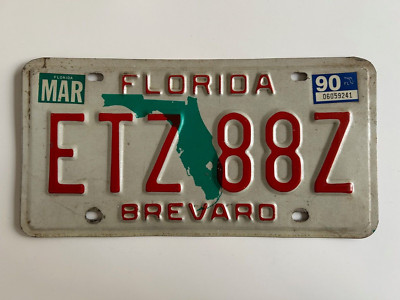 1990 Florida License Plate Brevard County Natural Sticker | eBay