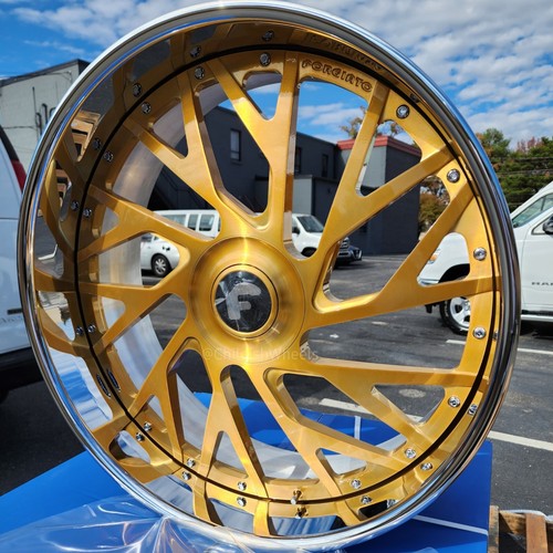 26" Inch GOLD Forgiato Concentrati 5x120 5x127 XL Floating Cap 3pc ...
