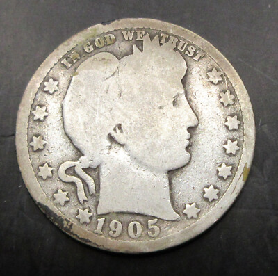 1905-P Barber Quarter ~ Early U.S. Silver - Philadelphia Mint Lot#453 ...