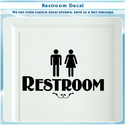 Restroom vinyl Sticker door Bathroom Sign Men Women Restroom Art Decal ...