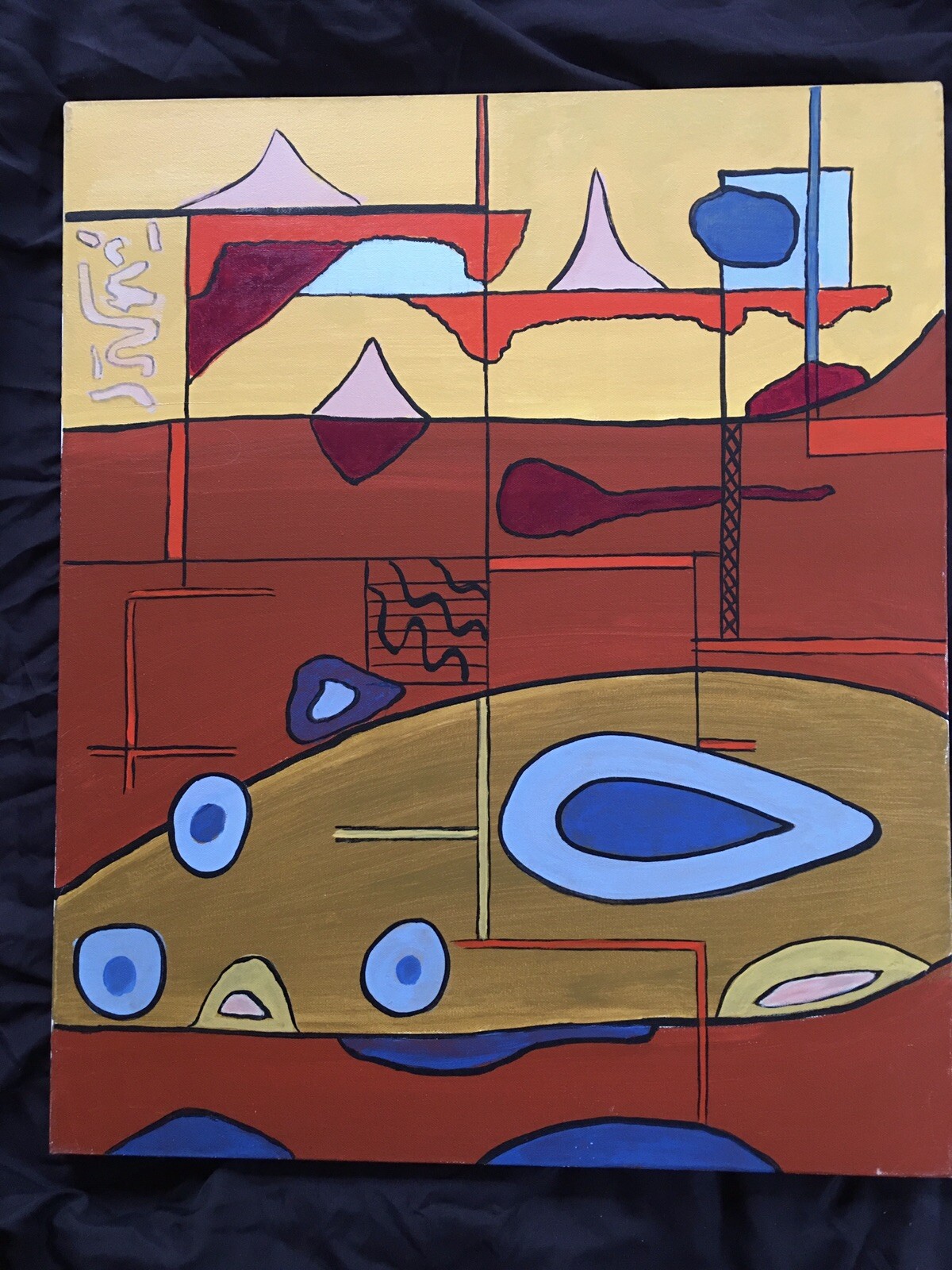 DR. BENJAMIN GROSS LISTED CALIFORNIA ARTIST ORIGINAL ABSTRACT PAINTING ...