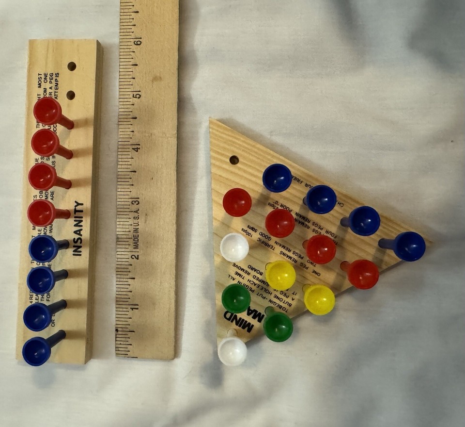 Lot Of 2 Brain Teasers Wood Peg Games Mind Magic & Insanity Cracker ...