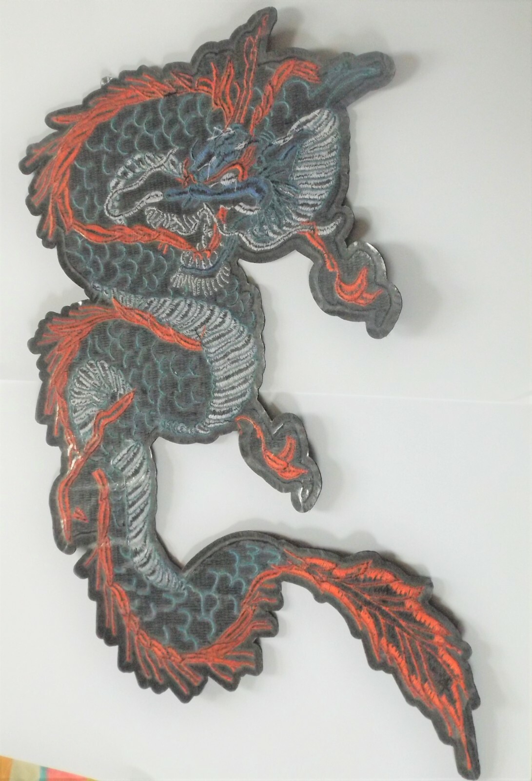 large Dragon Sew / Iron On Embroidered Patch Badge Biker 20.8 cm x 34 ...