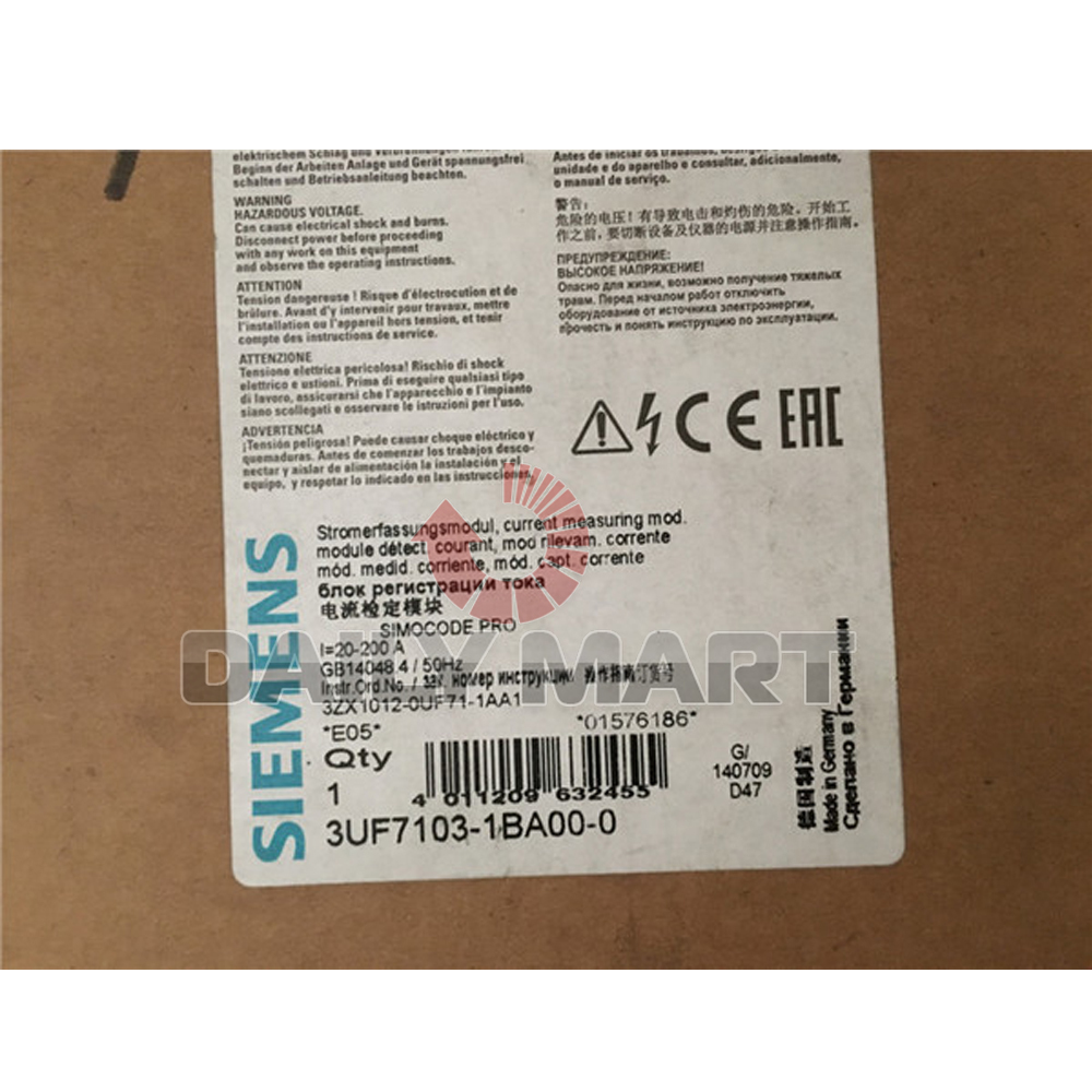 New in Box Siemens 3UF7103-1BA00-0 Current Measuring Module ...