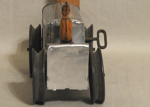 RARE VINTAGE LOUIS MARX WIND-UP ALUMINUM and TIN TRACTOR with LITHO ...