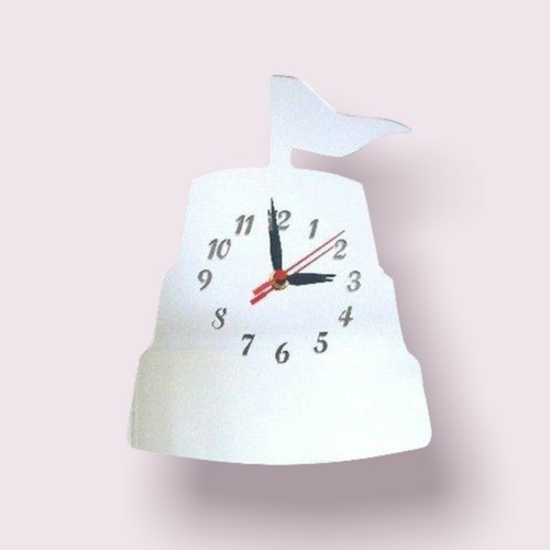 Sandcastle Shaped Silent Tick Acrylic Clocks - Many Colours, Bespoke ...