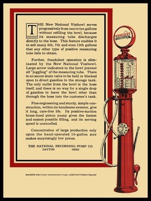 1925 National Recording Pump VISIBOWL Gas Pump NEW Metal Sign 18x24 ...