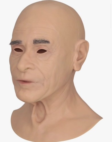 Silicone Old Man Masks Realistic Face Head Wear Male Disguise Cosplay ...