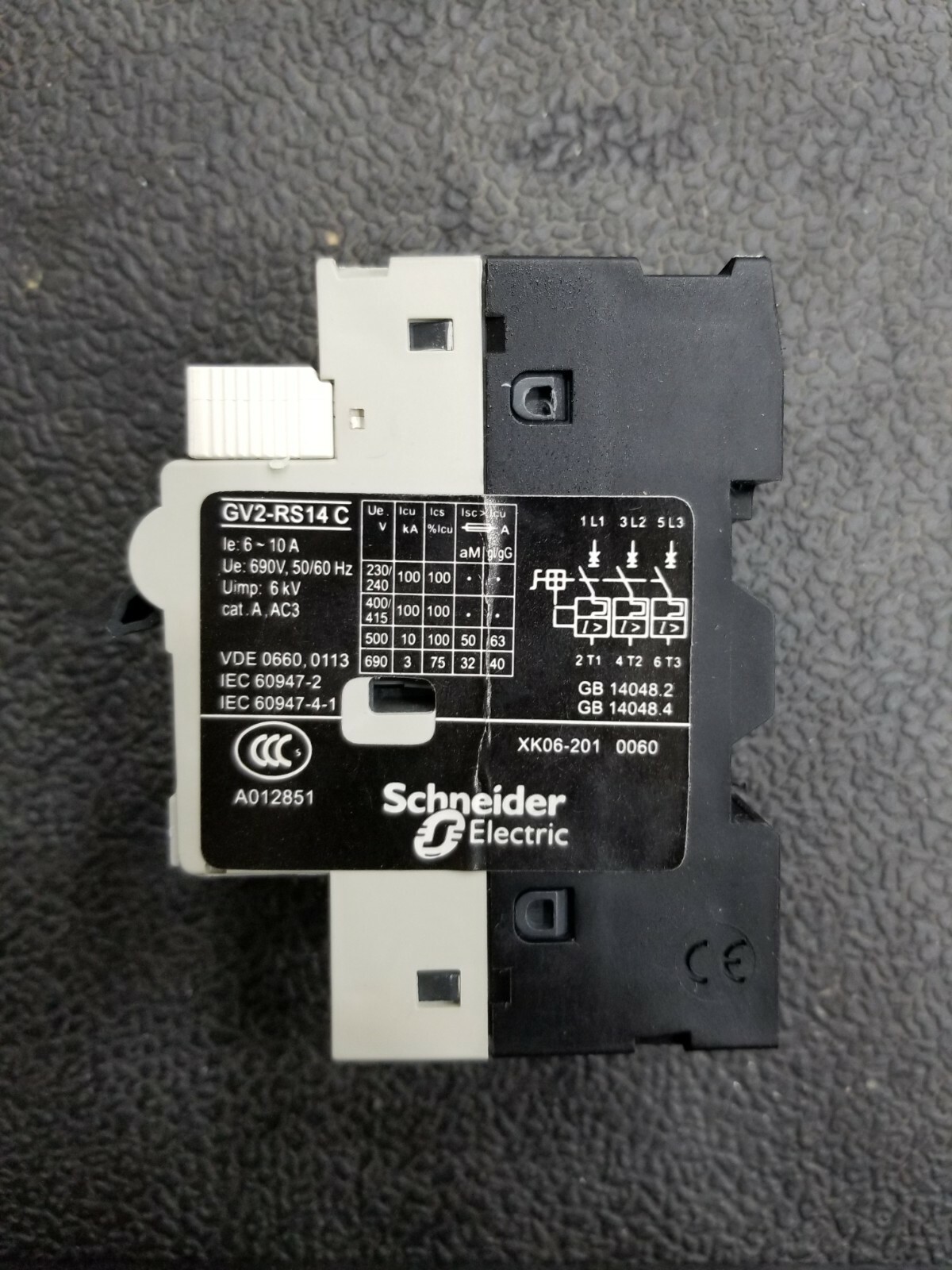 Telemecanique Motor Circuit Breaker GV2-RS14, 6.0-10.0A 3 Pole 690V 50 ...