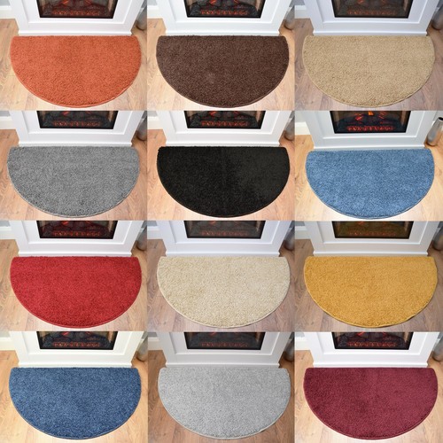 New Non Slip Soft Half Moon Rug Shaggy Semi Circle Washable Fireplace ...