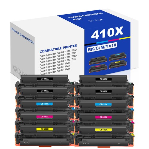 10PK CF410X 410X Toner Set Fits HP Color LaserJet Pro MFP M477fdn ...