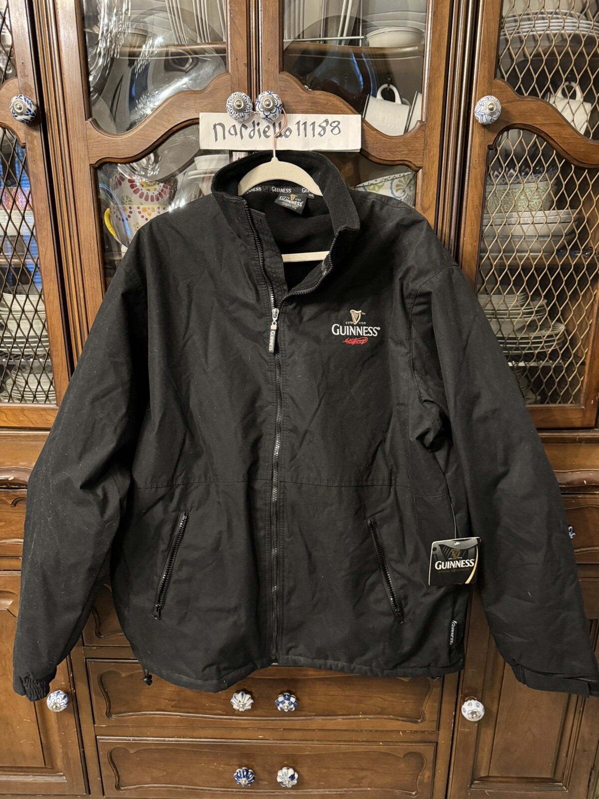 Guinness Irish Beer Men's Official Full Zip Jacket Embroidered Logo ...