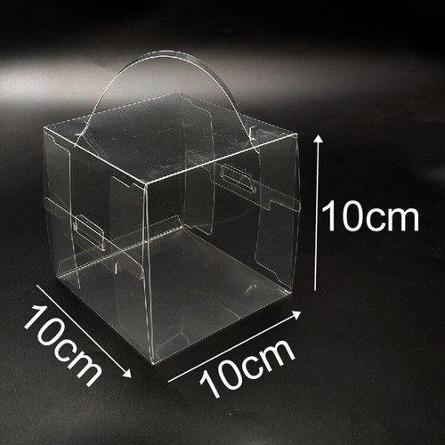 10X Clear Boxes With Handle PVC Cube Empty Box Wedding Favour Gift Cake ...