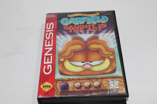 Garfield Caught in the Act Sega Genesis 1995 Complete CIB with hangtab ...