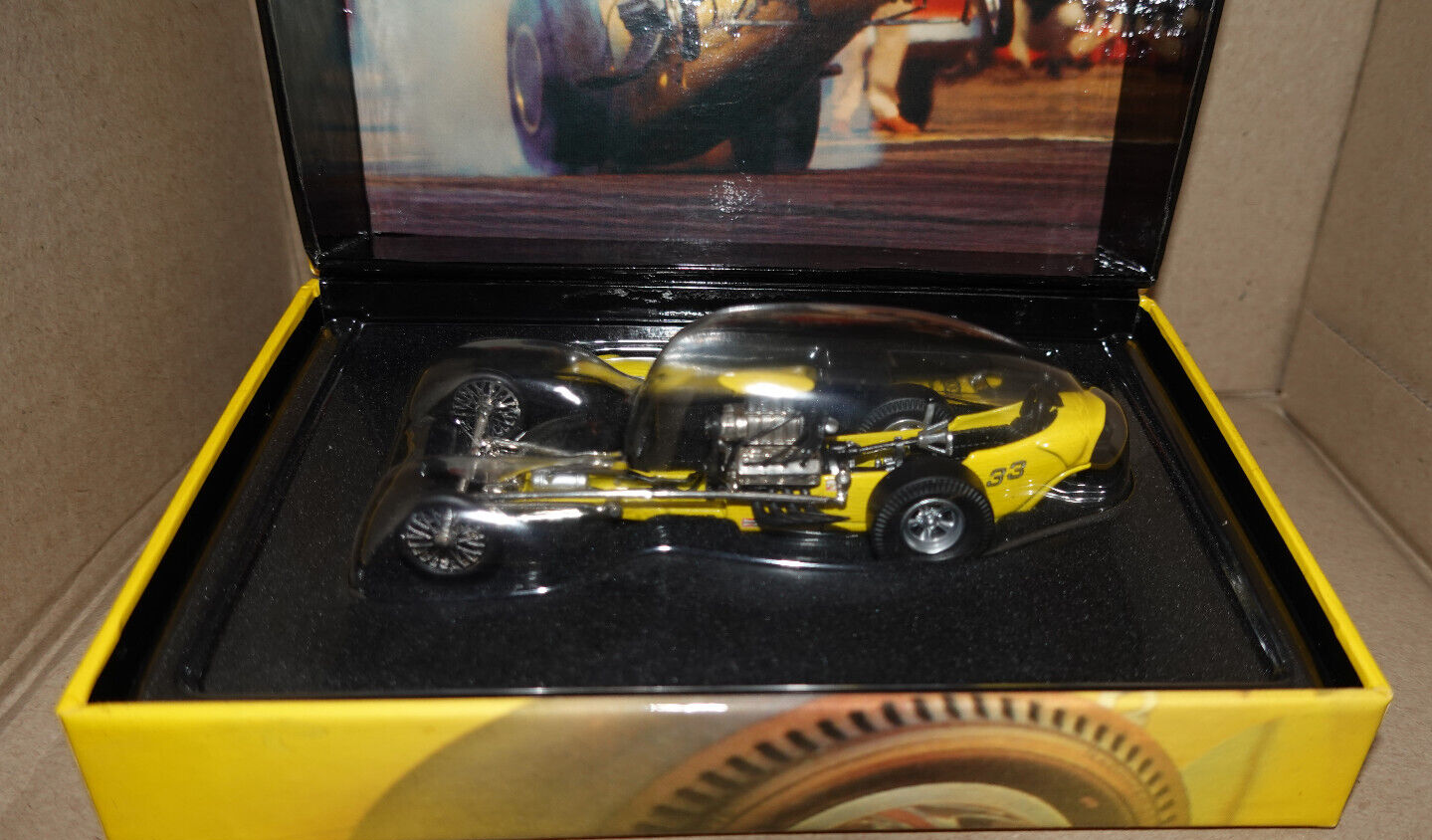 1/43 GMP VINTAGE YELLOW DRAGSTER ( TOP FUEL ) GREER BLACK PRUDHOMME ...
