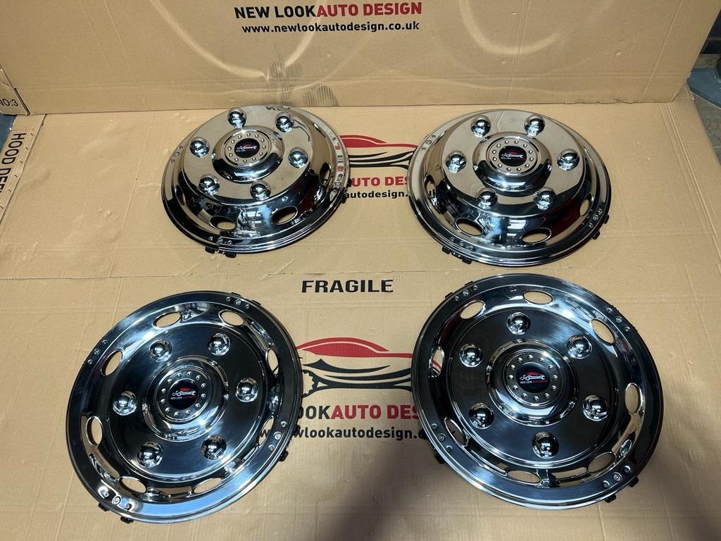 17.5" UNIVERSAL REAR WHEEL TRIM COVERS ST. STEEL 2PCS | eBay UK