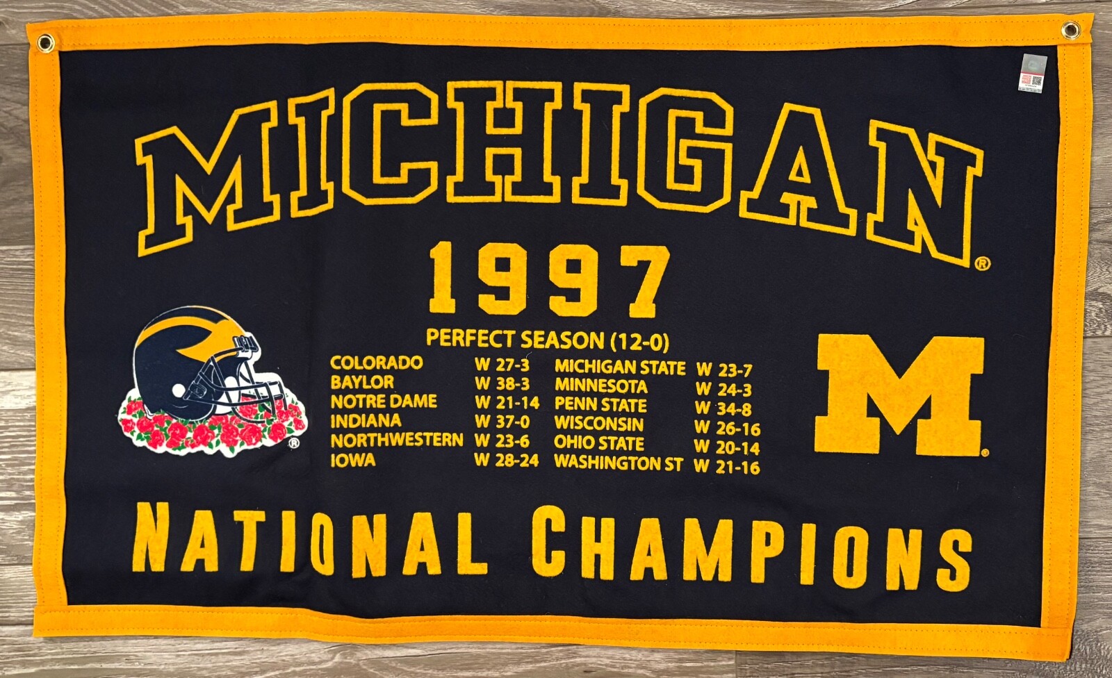 Michigan Wolverines NCAA 1997 National Championship Football Banner | eBay