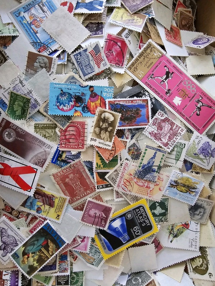 World Stamp Collection 3000+ Foreign Off-Paper Postage Philately ...