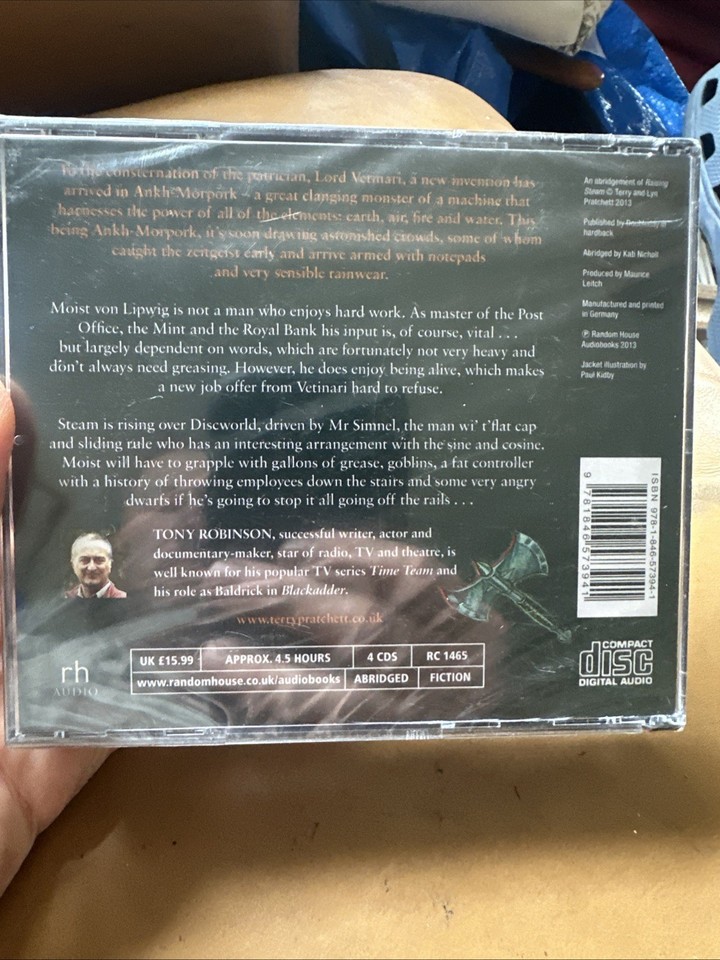 Bin Terry Pratchett Raising Steam CD Discworld Tony Robinson Factory ...