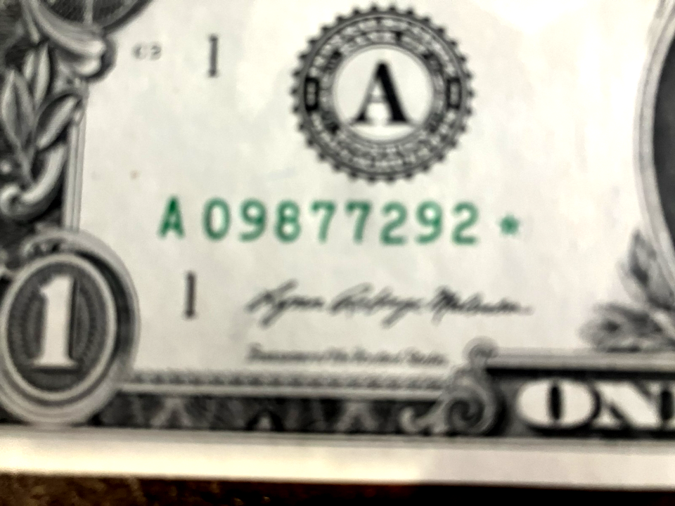 Star Dollar Fancy Serial Number A 09877292* | eBay