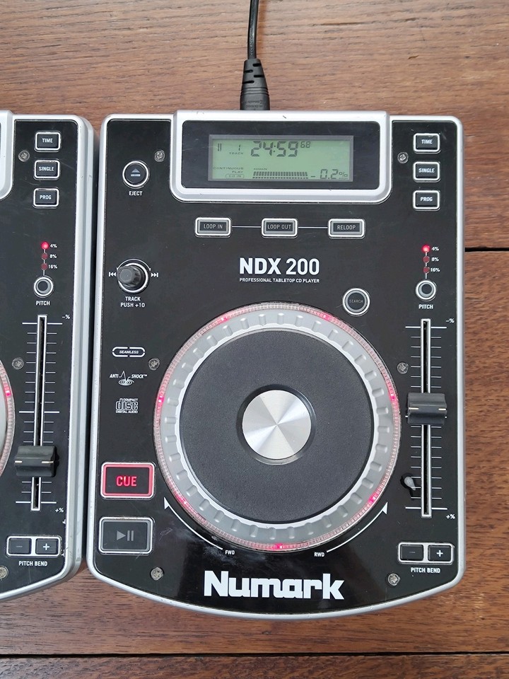 2x Numark NDX200 CDJ Pro Player Analog Deck Setup w/ Power Cables ...