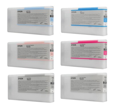 6 x Original Ink Epson Stylus Pro 4900 / T6532 T6533 T6535 T6536 T6537 ...