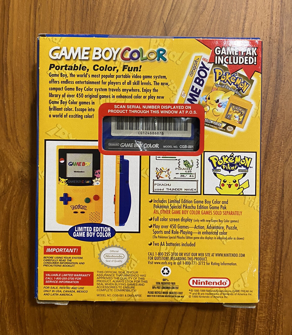 Nintendo Game Boy Color Pok mon Edition Handheld System - Yellow for ...