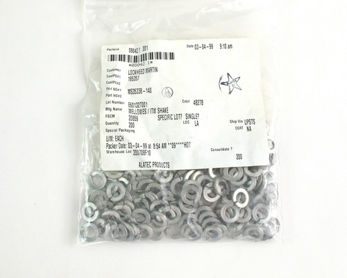 Lot of (140) Alatec MS35338-140 Lock Washer 5/16 .312 Stainless Steel ...