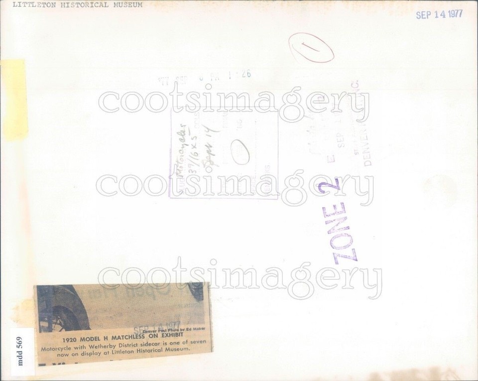 1977 Press Photo Vintage Matchless Model H Motorcycle With Sidecar | eBay