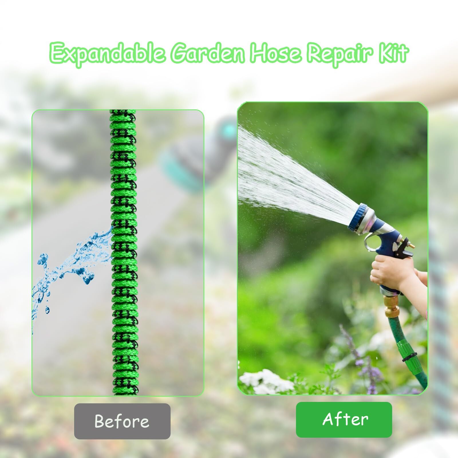 3 Sets Expandable Garden Hose Repair Kit Dual-Channel Hose Female Male ...