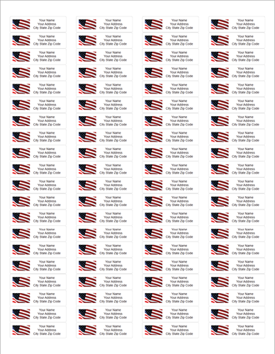 240 Personalized Mailing Address Labels American USA Flag 0.5" x 1.75 ...